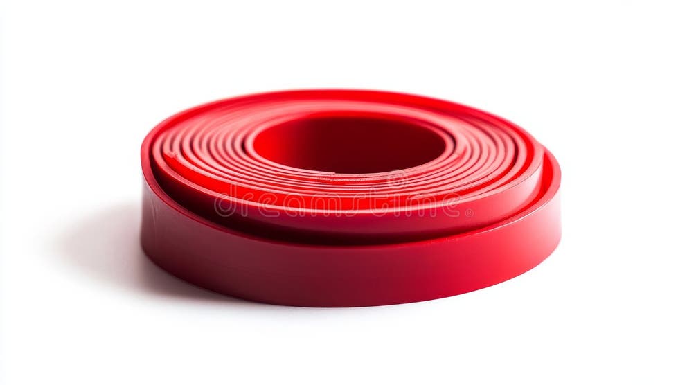 A Vibrant Red Roll of Flexible Material Showcasing Its Smooth Texture ...