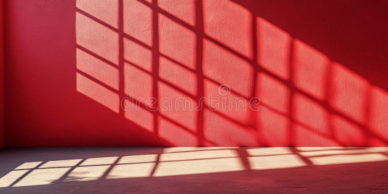 In a Vibrant Red Room, Shadows and Light Create an Intriguing Interplay ...