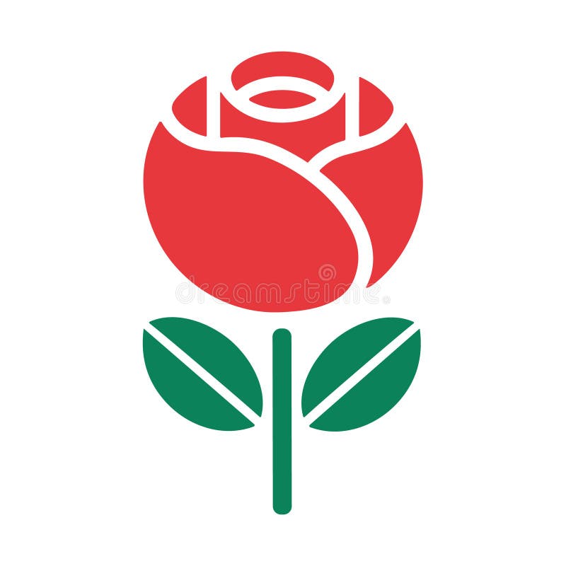 Vibrant Red Rose Icon stock vector. Illustration of nature - 360335864