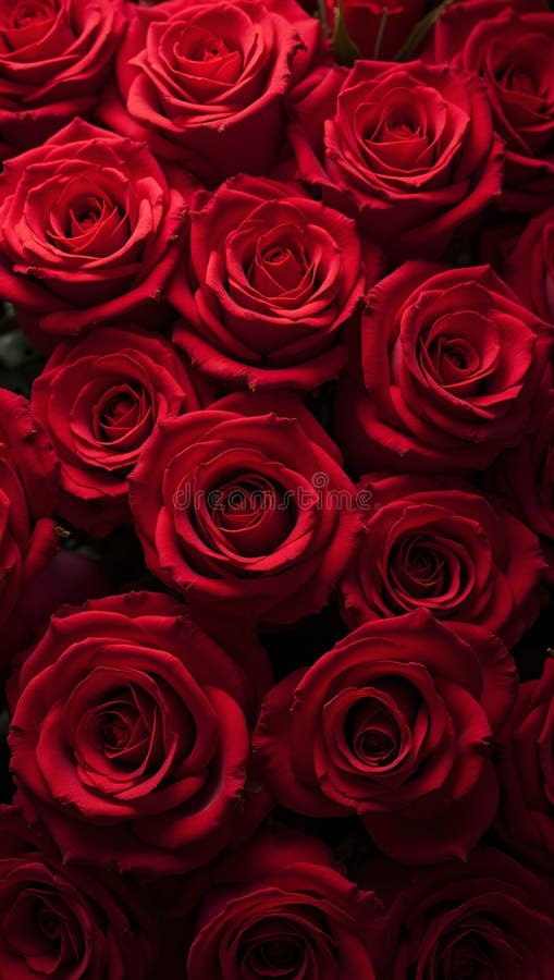 Vibrant Red Roses Creating a Rich Luxurious Texture Stock Illustration ...