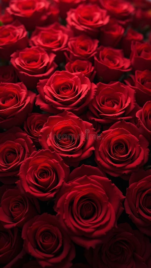 Vibrant Red Roses Creating a Rich Luxurious Texture Stock Illustration ...