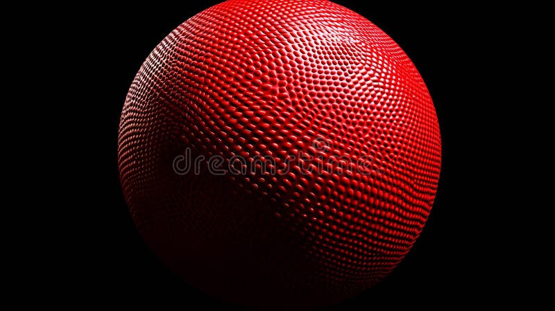 Vibrant Red Rubber Ball on Black Background for Design and Art Concepts ...