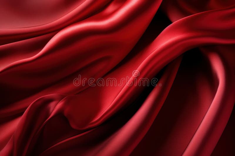Vibrant Red Satin Waves Texture Background, Generative AI Stock ...