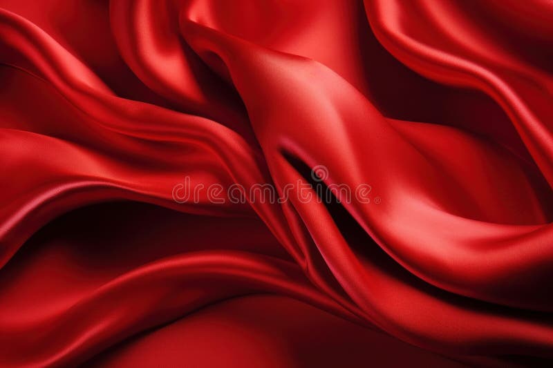 Vibrant Red Satin Waves Texture Background, Generative AI Stock ...
