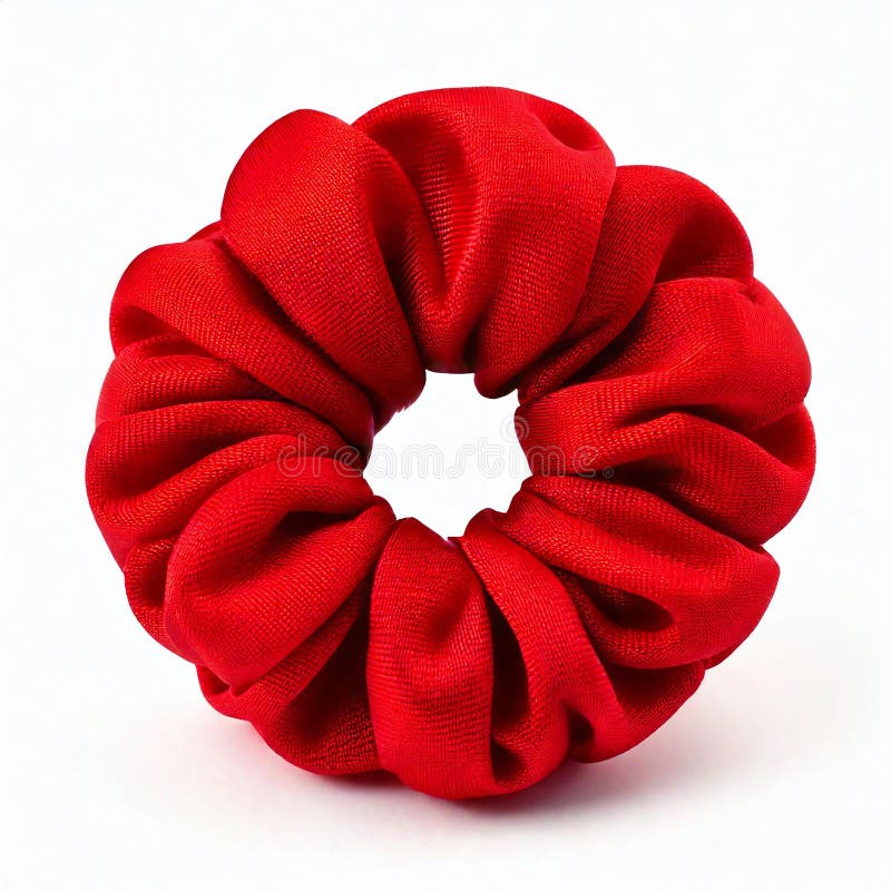 A Vibrant Red Scrunchie, Perfect for Adding Style To Hair Stock ...