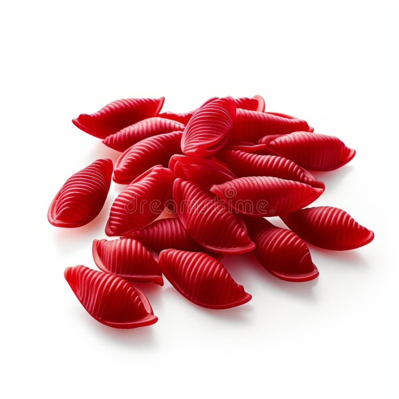 Pasta of Shell Macaroni Products with Prawns Served on Plate Vector ...