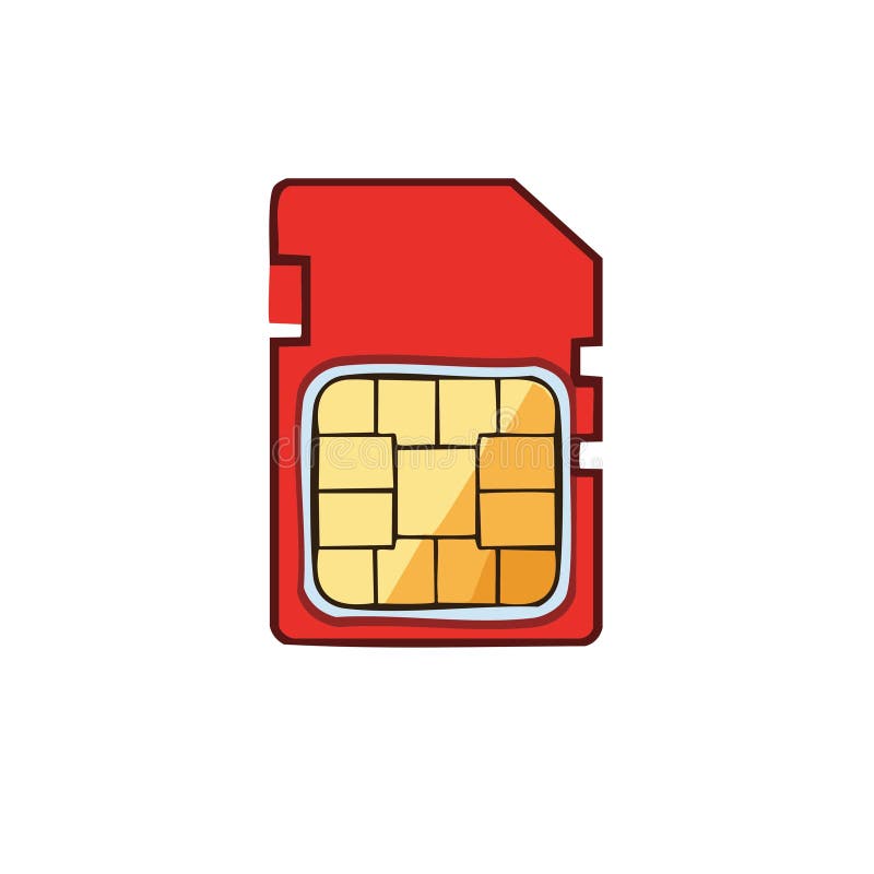 Vibrant Red SIM Card Illustration Representing Mobile Phone Data ...