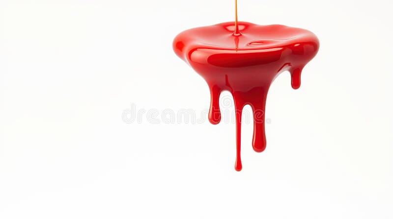 Red Slime Dripping in Isolation on White Background Stock Illustration ...