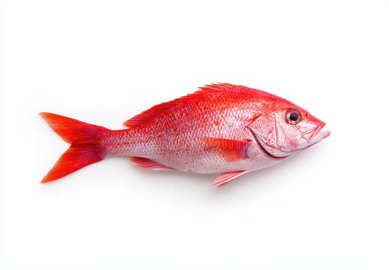 Vibrant Red Snapper Fish on White Background Stock Illustration ...