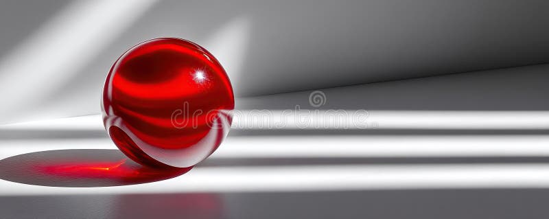 A Striking, Red, Translucent Sphere in a Minimalist Setting, Capturing ...