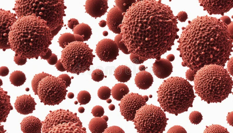 Vibrant Red Spherical Clusters in a Sea of White Stock Illustration ...