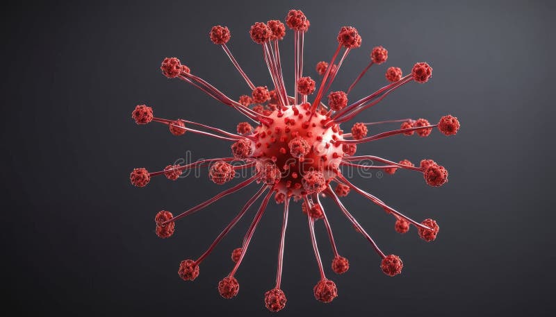 Vibrant Red Spiky Ball, Perfect for Abstract Art or Design Stock ...