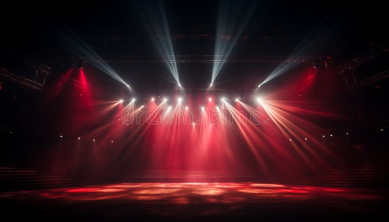Vibrant Red Spot Light Adding a Dramatic Touch To the Stage Performance ...