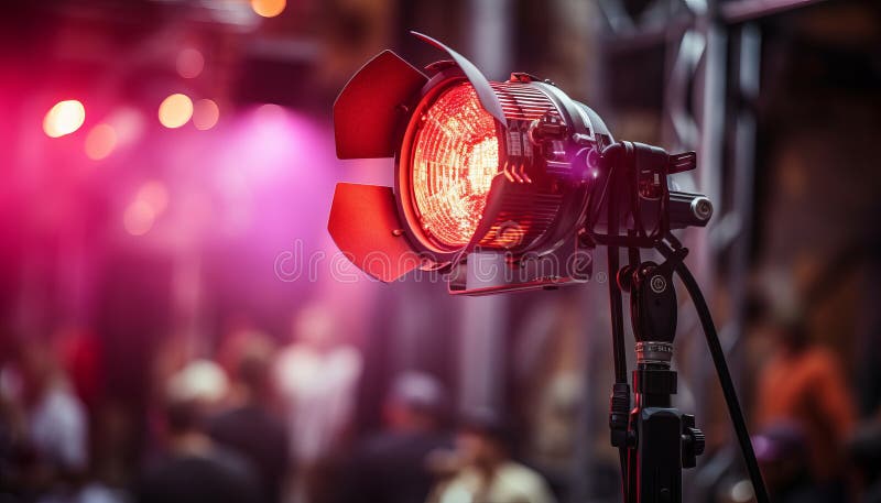Performer on Stage Facing a Crowded Audience Stock Illustration ...