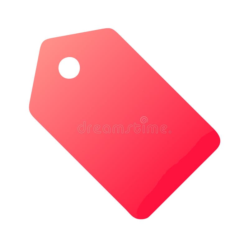A Vibrant Red Tag with a Circular Hole is Centered Stock Image ...