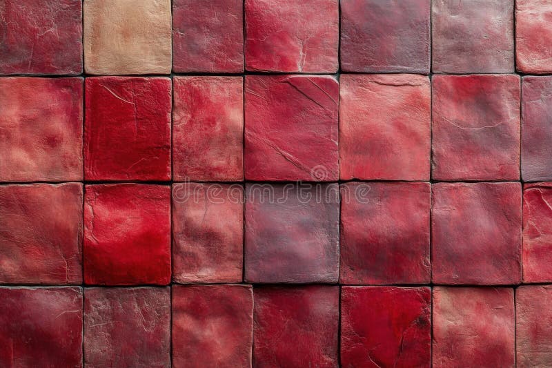 A Vibrant Red Textured Wall Featuring Various Shades and Patterns in a ...