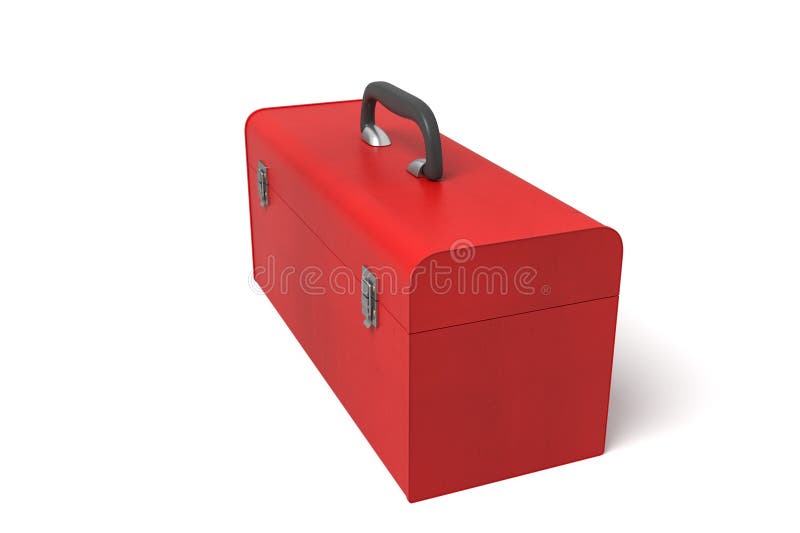 Red Toolbox Closed on White Background Stock Photo - Image of equipment ...