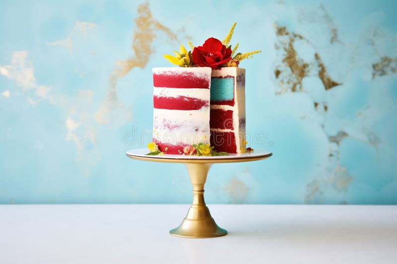 A Vibrant Red Velvet Cake on a Stand Stock Photo - Image of celebration ...