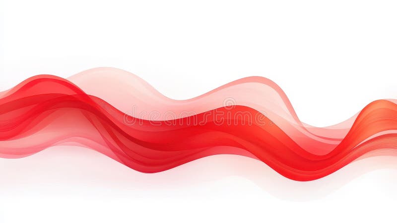 Vibrant Red Wave Lines Create a Dynamic Abstract Design on a Crisp ...