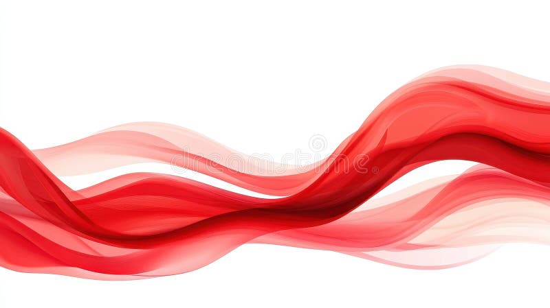 Vibrant Red Wave Lines Create a Dynamic Abstract Design on a Crisp ...