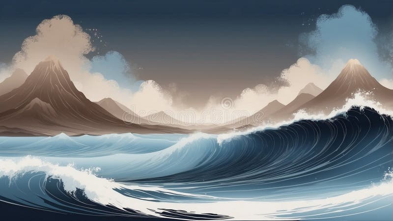 Bold Crimson Wave Splash.. AI Generated Stock Illustration ...