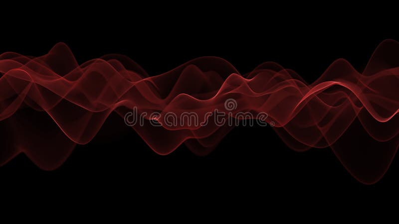 Vibrant Red Waveforms Flowing Smoothly Across a Background Stock ...