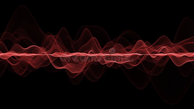 Vibrant Red Waveforms Flowing Smoothly Across a Background Stock ...