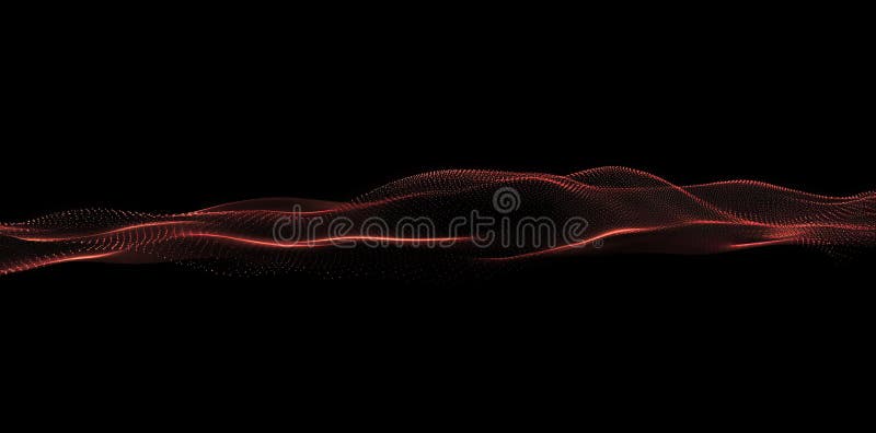 Vibrant Red Waves of Abstraction Flow Gently through a Dark Space ...