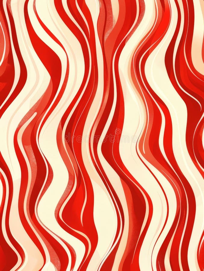 Red and White Background with Wavy Lines Stock Illustration ...