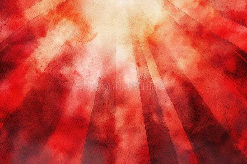 A Vibrant Red and White Background with Sun Rays Shining through. Ideal ...