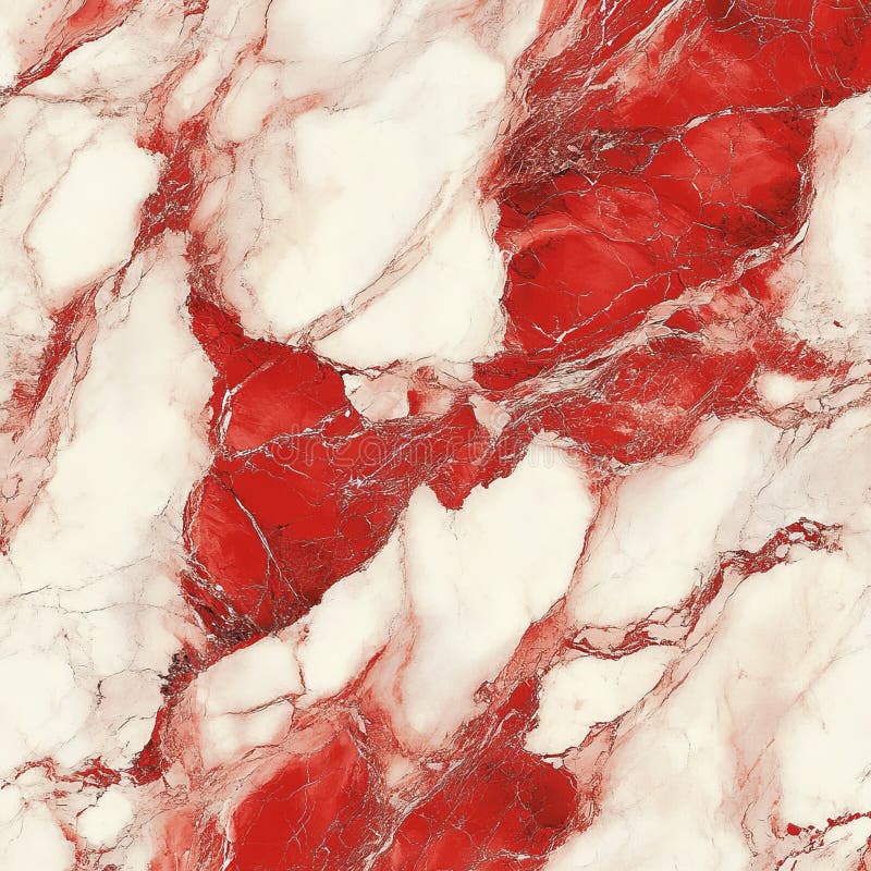 Vibrant Red and White Marble Texture with Natural Veining Patterns ...