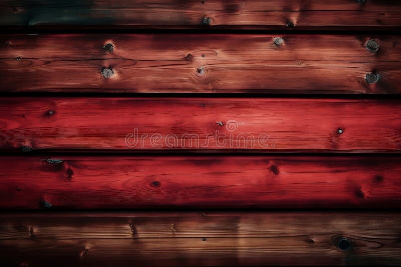 Vibrant Red Wooden Planks Background - Rustic Texture for Design and ...