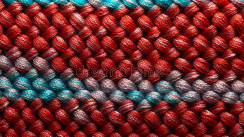 Vibrant Red Yarn Circular Pattern: Detailed Woven Fabric Texture ...