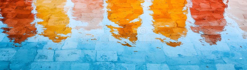 Vibrant Reflections in Colorful Water Surface, Showcasing the Beauty of ...