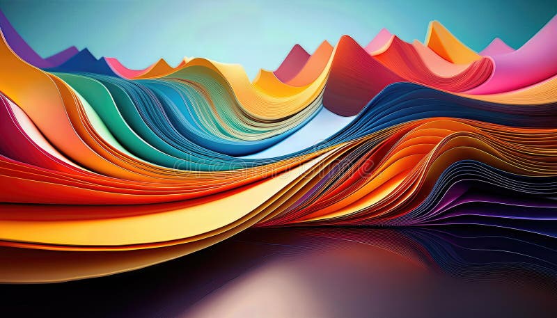 Vibrant Reflections on Kaleidoscopic Paper Sheets a Captivating Scene ...