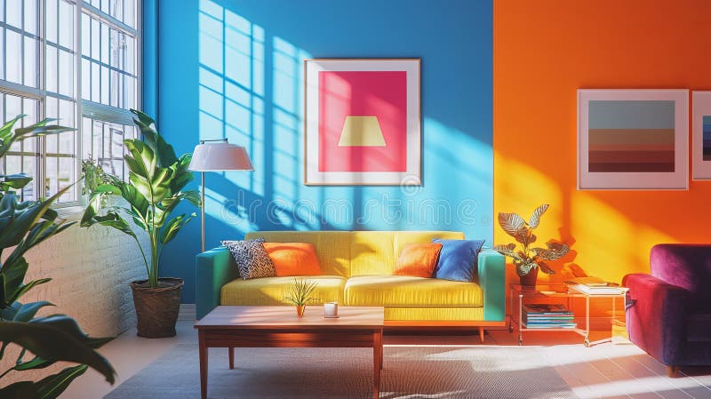 Vibrant Rental Studio Ad Showcasing Versatile Setups Clean Modern Interiors Digital Stock Photos ...