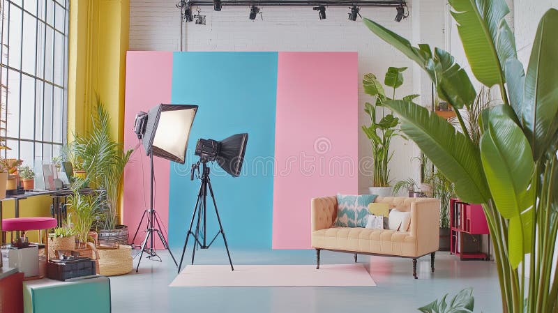 A Vibrant Rental Studio Ad Showcasing Versatile Setups and Clean ...