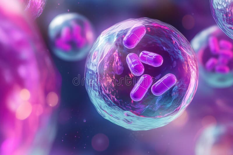 Colorful Visualization of Bacteria and Cell Structures Under a ...