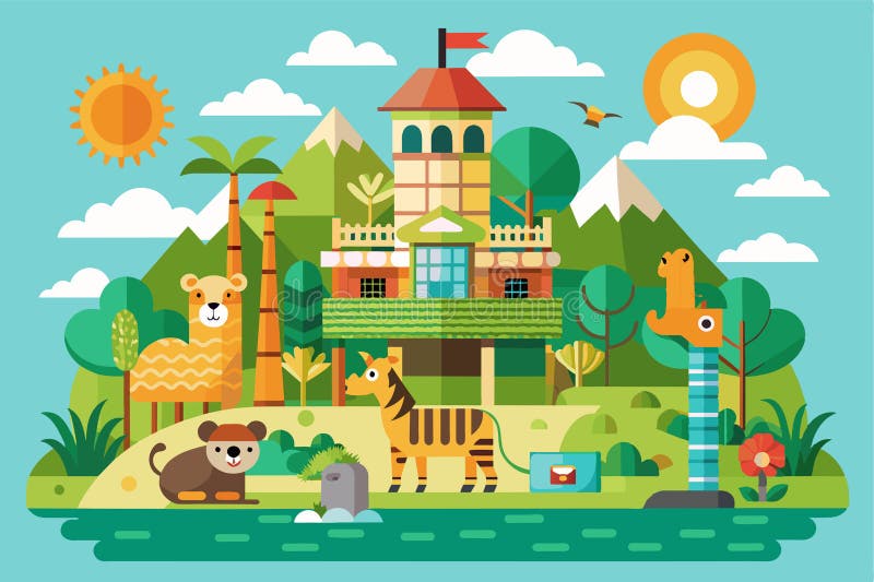 A Vibrant Representation of a Customizable Zoo with Various Animals and ...
