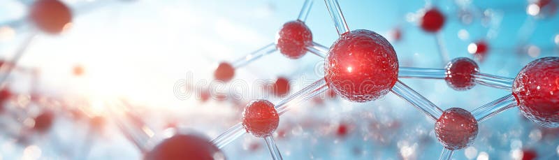 A Vibrant Representation of Molecular Structure Featuring Red Spheres ...