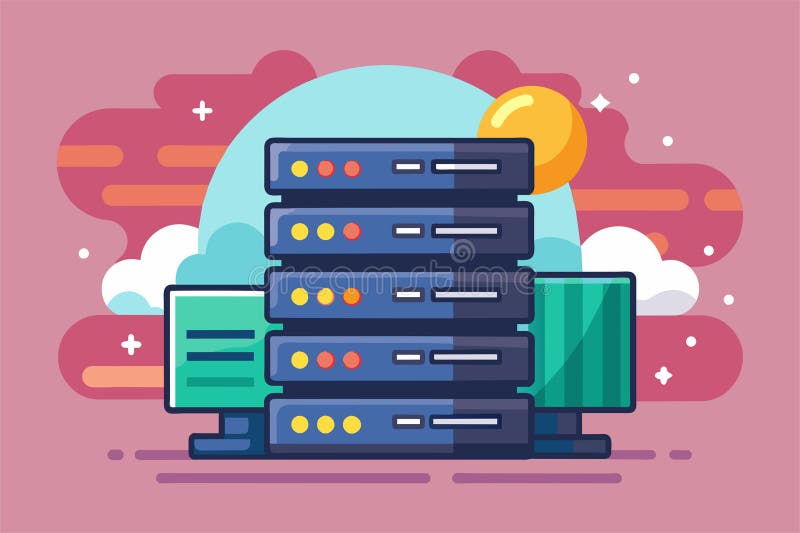 A Vibrant Representation of a Server Arrangement with Colorful Lights ...