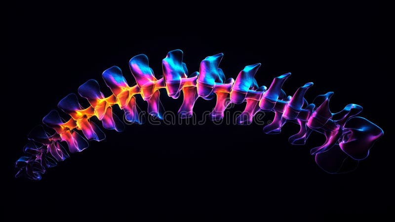 A Vibrant Representation of a Spinal Structure. this Colorful Artwork ...