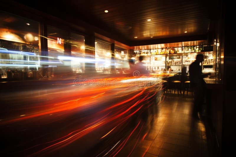 Vibrant Restaurant with Crowd Dining, Staff Working, and Blurred Motion ...
