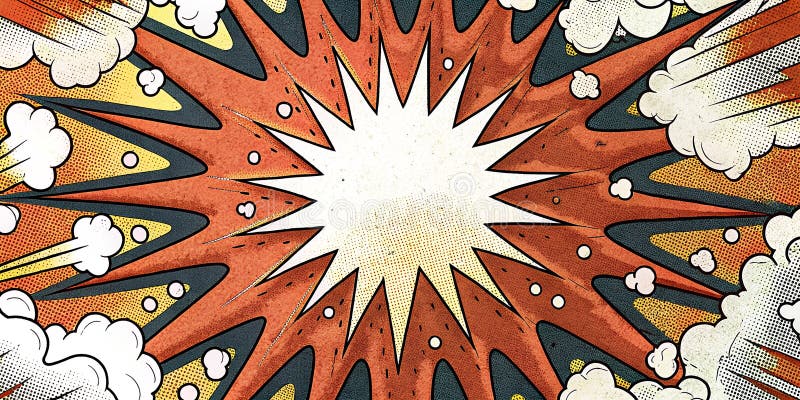 Vibrant Retro Comic Book Explosion Background Design Illustration Stock ...