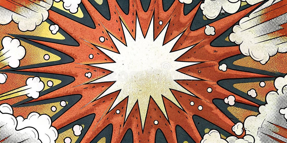 Vibrant Retro Comic Book Explosion Background Design Illustration Stock Illustration ...