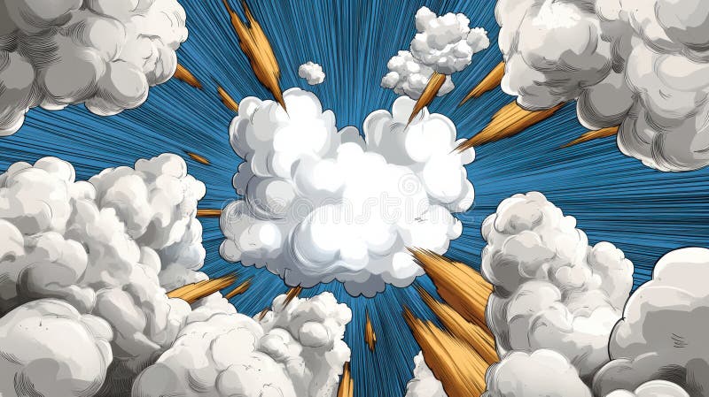 Vintage Comic Book Panel Showcasing a Dynamic Explosion with Radiant ...