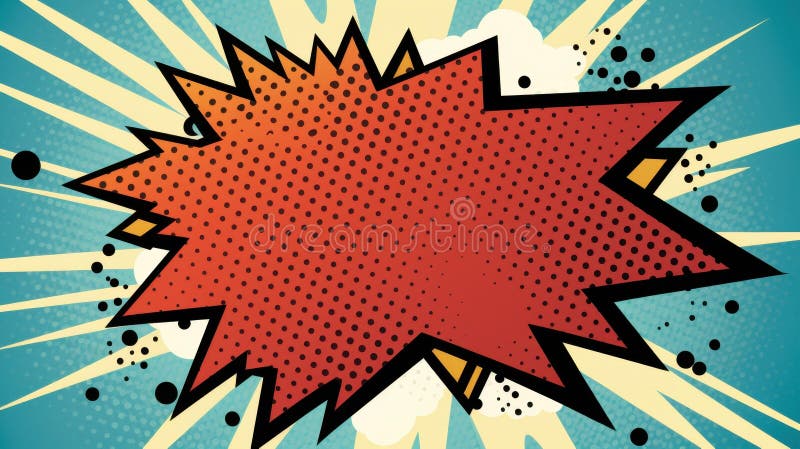 A Vibrant Retro Comic Speech Bubble Against an Explosive Backdrop ...