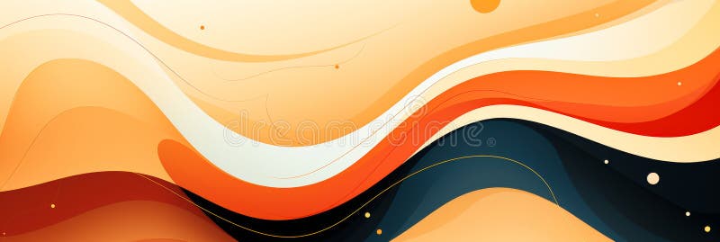 Vibrant Retro Organic Abstract Backdrop - Orange Black Beige Flowing ...