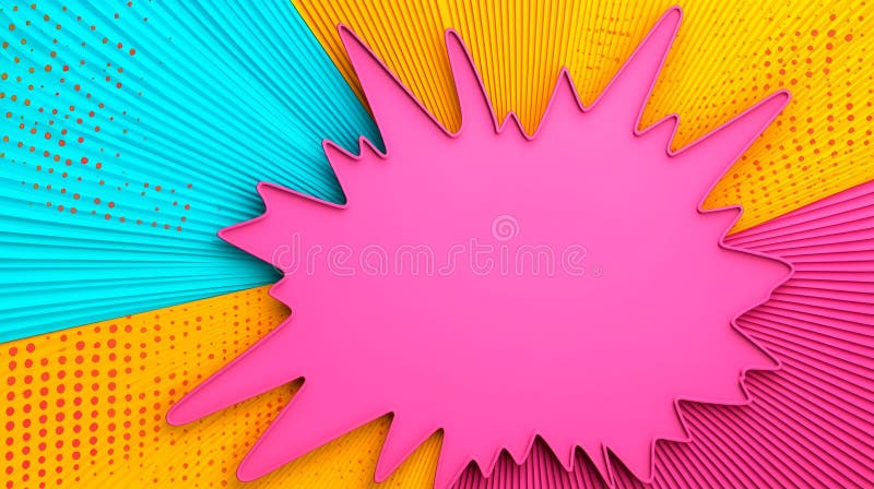 Vibrant Retro Pop Art Burst with Overlapping Colors and Dynamic ...