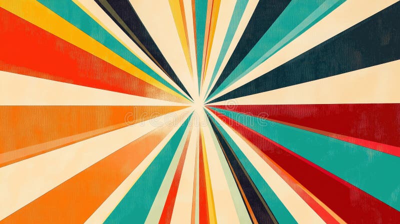 Vibrant Retro Rays Design for Creative Projects Stock Illustration ...
